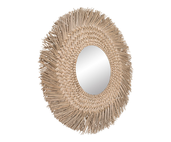 TOKYO MIRROR WITH SEAGRASS EDGE, NATURAL, ROUND, DIA 70CM ART NO ...