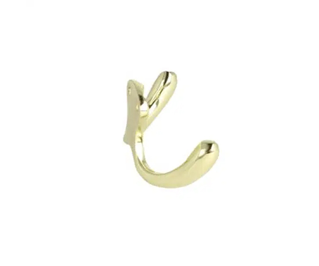 DUAL HOOK ‘JAW’ ZAMAK POLISHED BRASS SISO ART: 22.07.517-8 – PM Hobby